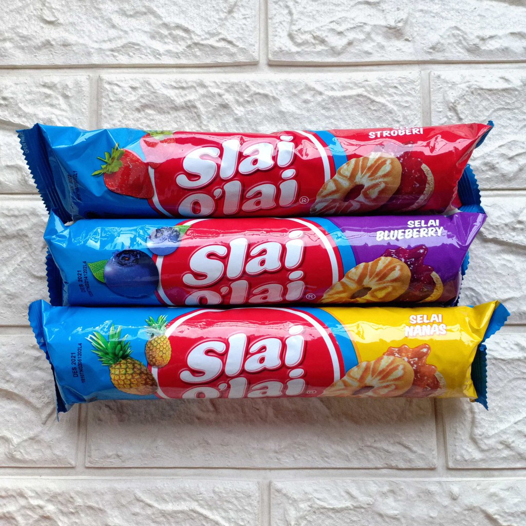 Jual Slai Olai Slei Olei 128gr Biskuit Selai Stroberi Blueberry Nanas ...