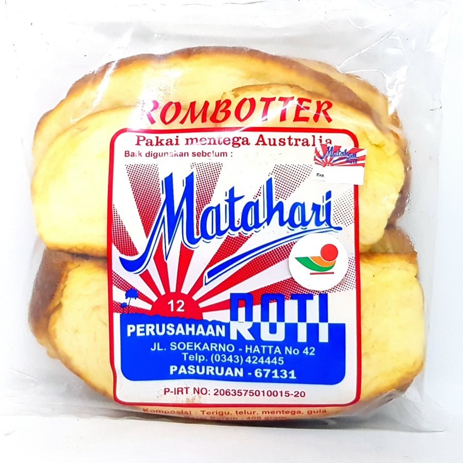 Jual MATAHARI ROTI SISIR ROMBOTTER 400gr | RUMBUTTER ROM BUTTER ...