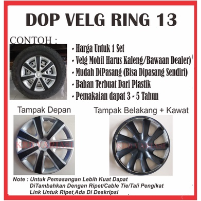 Jual Dop Velg Racing Ring 13 Inch Warna Garis Hitam Carbon - Abu Abu ...