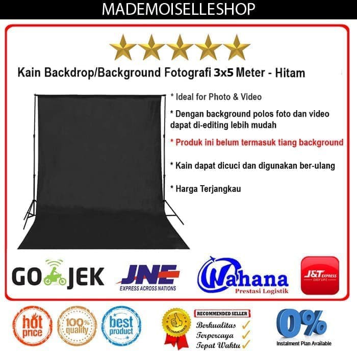 Jual Kain Background/Backdrop Studio Fotografi 3x5 Meter - Hitam MM ...