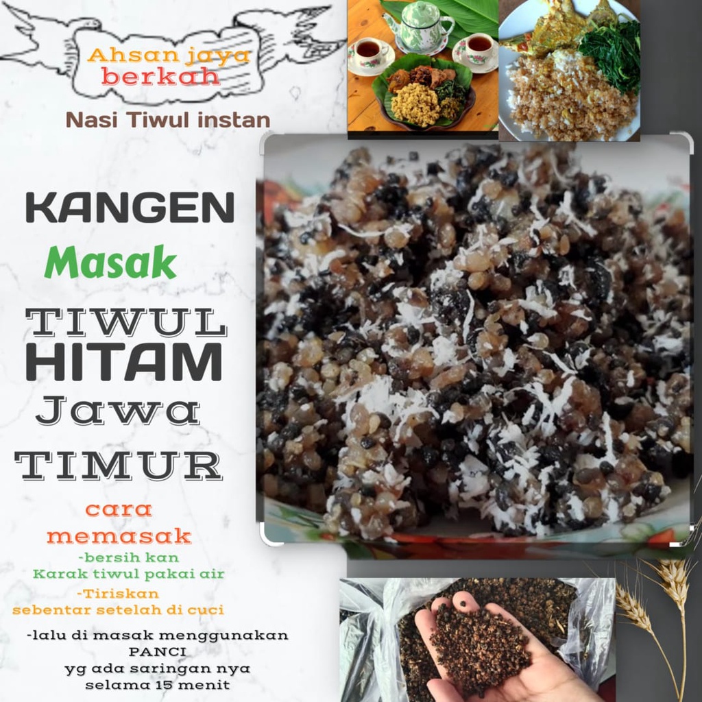 Jual Nasi tiwul singkong hitam Beras singkong instan 400gram | Shopee ...