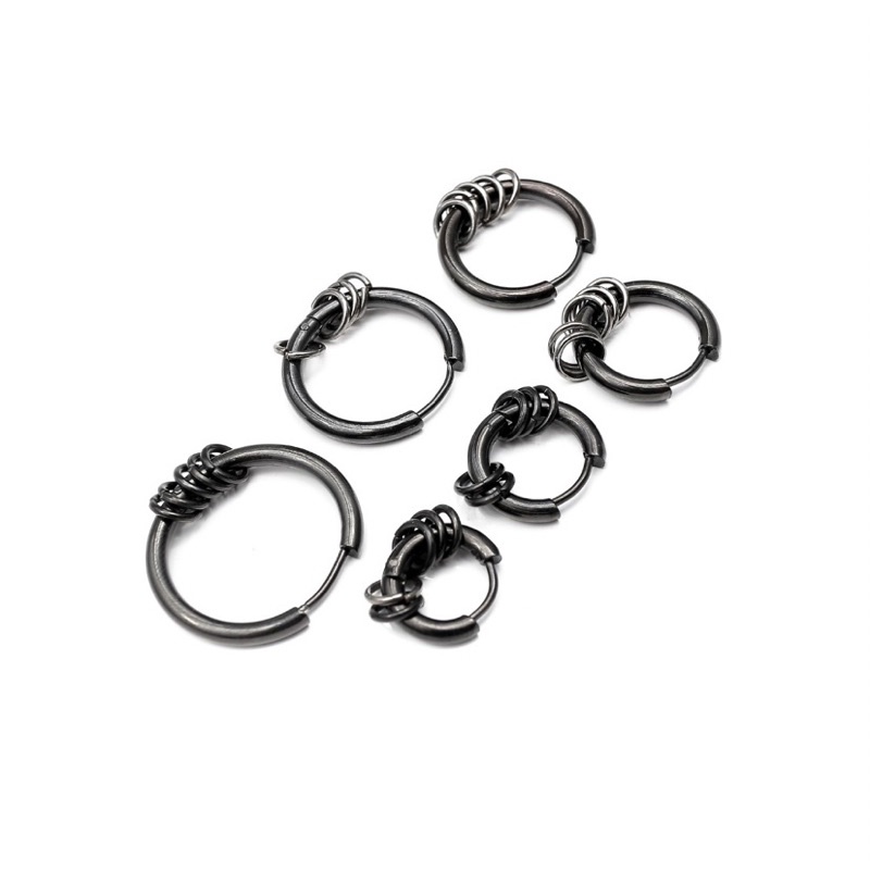 Jual ANTING RING HOOP GOLD SILVER HITAM TINDIK DAN JEPIT | Shopee Indonesia