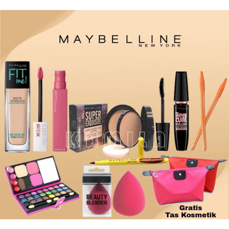 Jual Paket Kosmetik Set Maybelline Hemat Super Komplit 8 in 1 - Paket ...