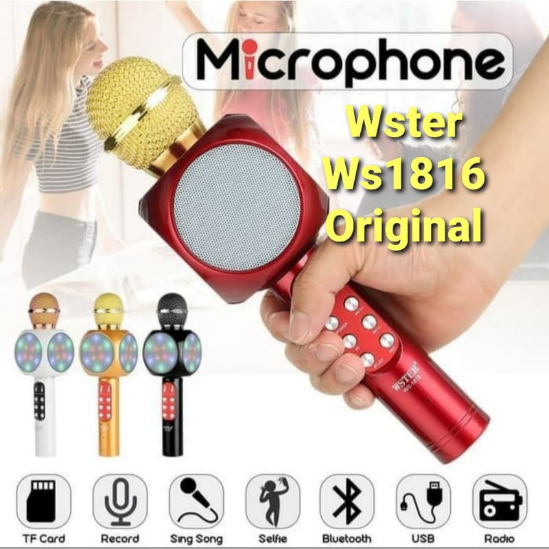 Jual Original Mic ws-1816 speaker bluetooth wireless microphone | Shopee Indonesia