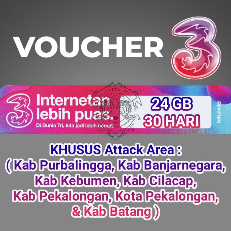 Jual VOUCHER TRI 24GB 30HARI ZONA PROMO | VOUCHER TRI 14GB 30HARI ZONA NON PROMO | Shopee Indonesia