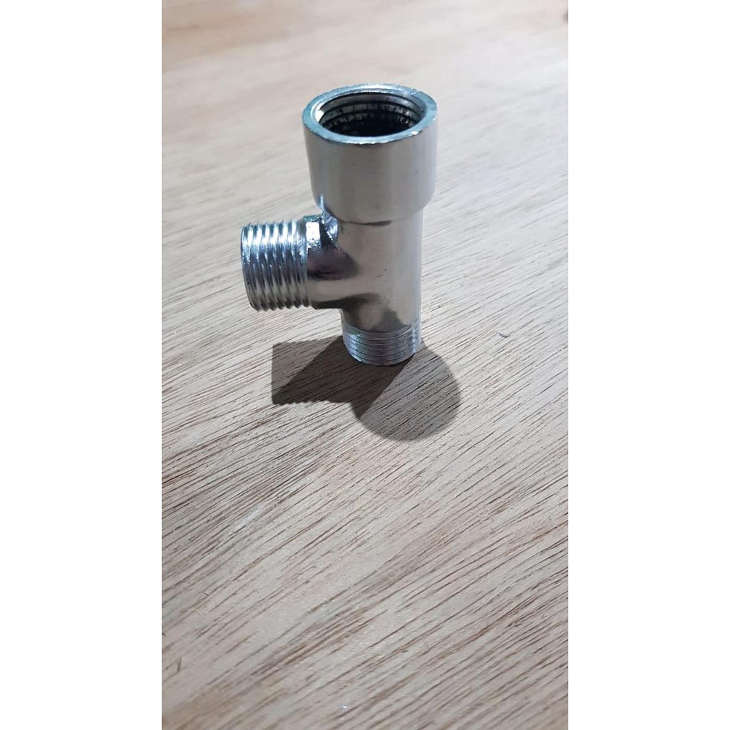 Jual TERMURAH- kran Tee / Tee shower kuningan di chrome drat luar dalam ...