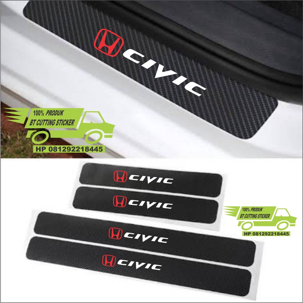 Jual 4 pecs sticker carbon 3D sticker carbon pengaman pintu mobil honda ...