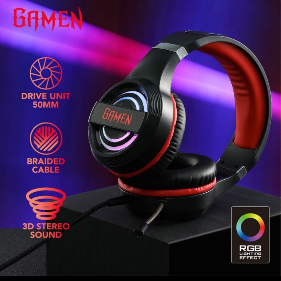 Jual HEADSET GAMING GH1100 PRO GAMEN RGB LIGHTING EFFECTS ANTI-VIOLENCE ...