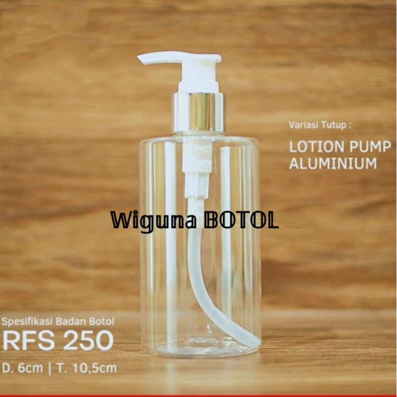 Jual Botol Pump 250ml Clear / Botol RFS 250ml Tutup Pump Lotion Ring ...