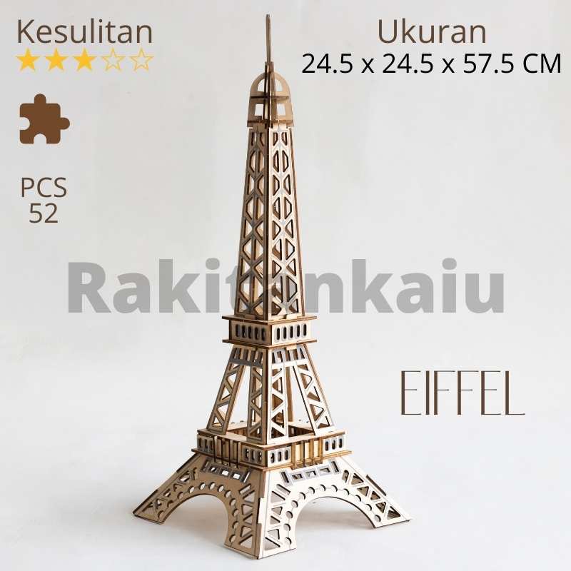 Jual Puzzle Edukasi Rakitan Kaiu model menara eiffel | Shopee Indonesia