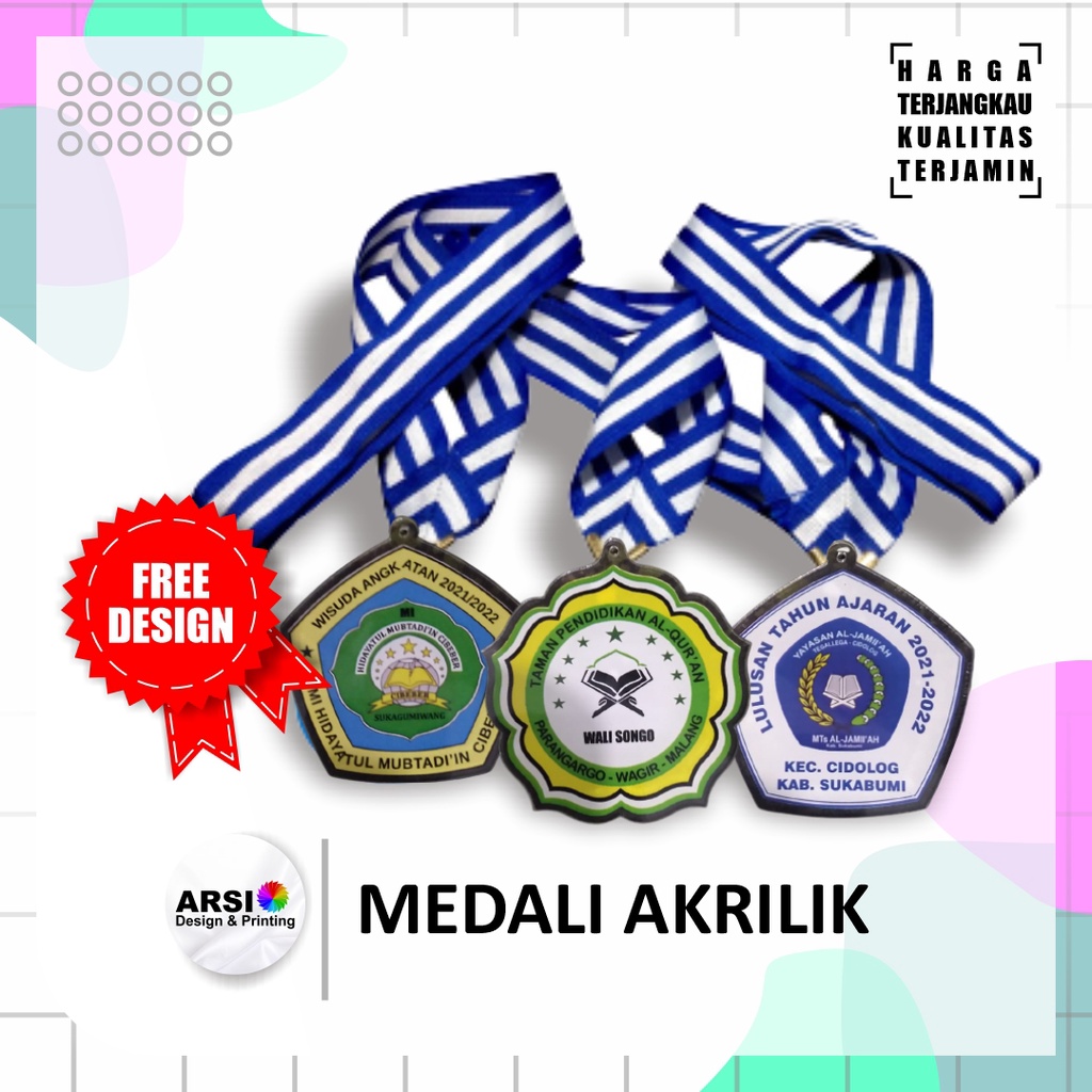 Jual Custom Medali Akrilik Medali Wisuda Medali Kelulusan Sekolah ...