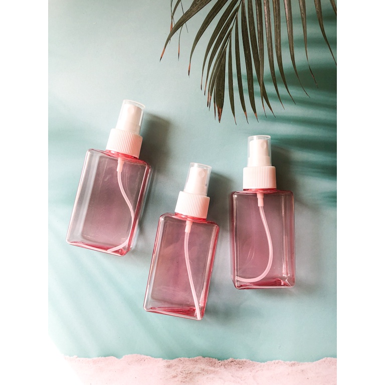 Jual 100ml Botol Plastik Kotak Tutup Spray Mist HOME LIVING Square ...