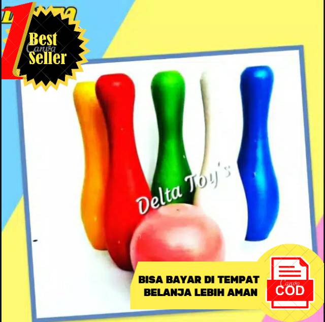 Jual MAINAN EDUKASI ANAK KAYU - BOWLING KAYU , MAINAN APE PAUD TK ...