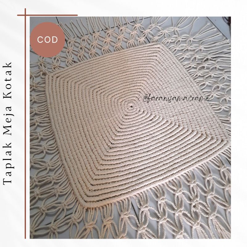 Jual Taplak Meja Macrame Bentuk kotak, segi enam | Shopee Indonesia