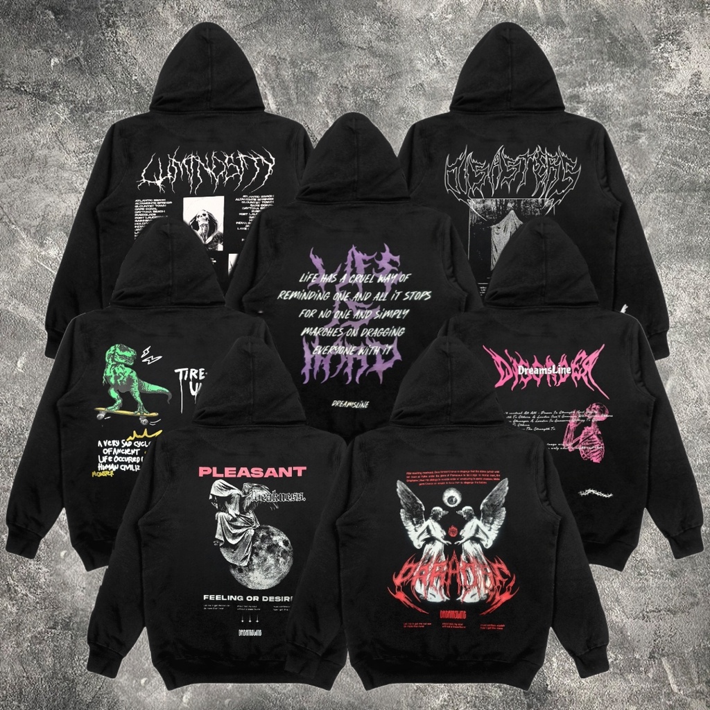 Jual Jaket Hoodie Premium Distro Aesthetic Hitam Pria & Wanita Original ...