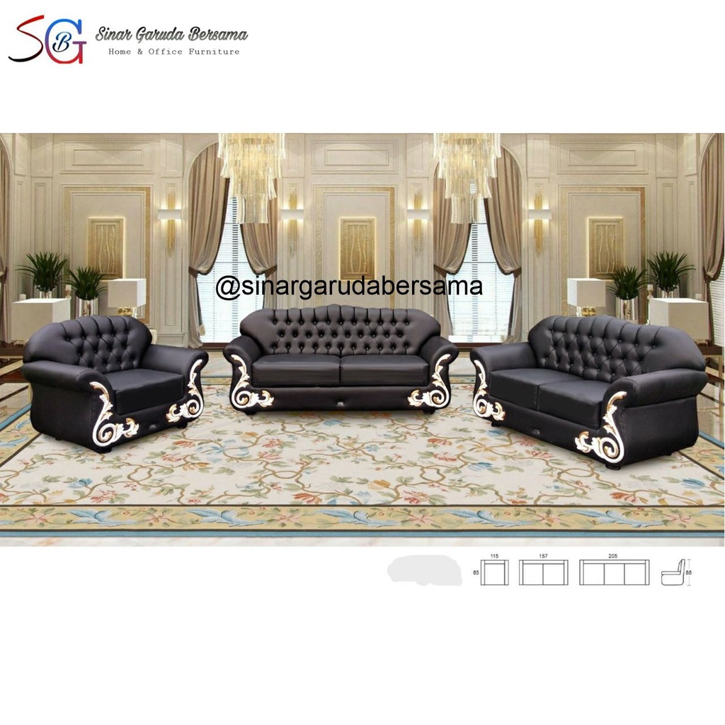 Jual SOFA MODERN HITAM / SOFA JUMBO MEWAH BESAR KEKINIAN KLASIK ...