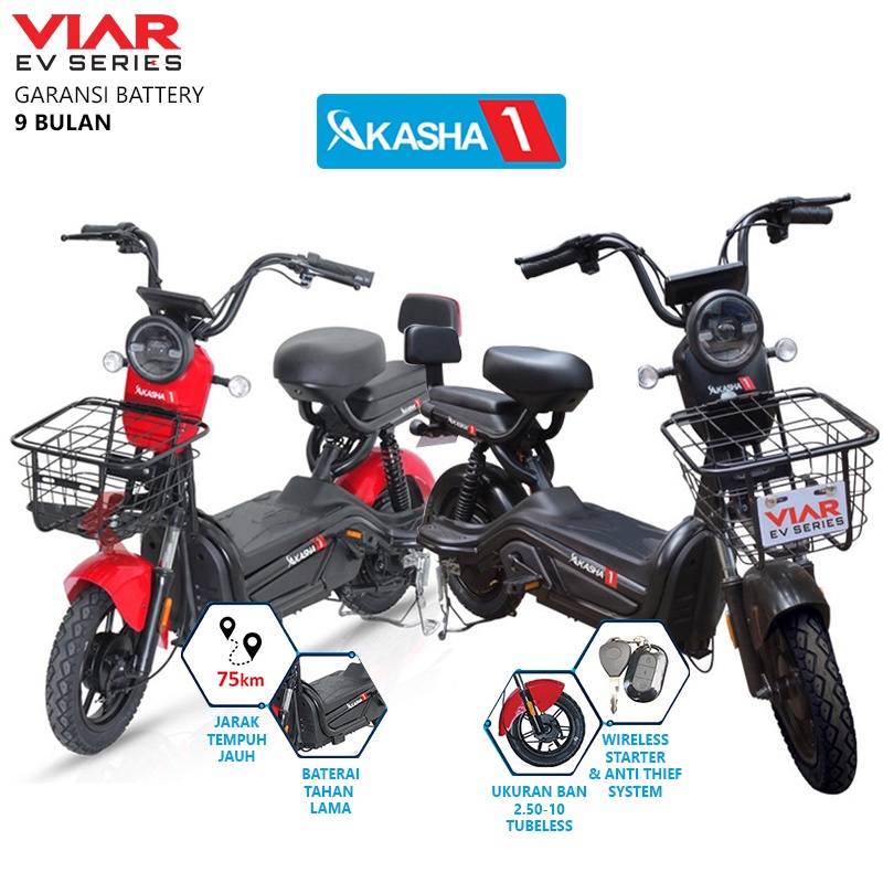 Jual Viar Akasha 1 Sepeda Motor Listrik | Shopee Indonesia