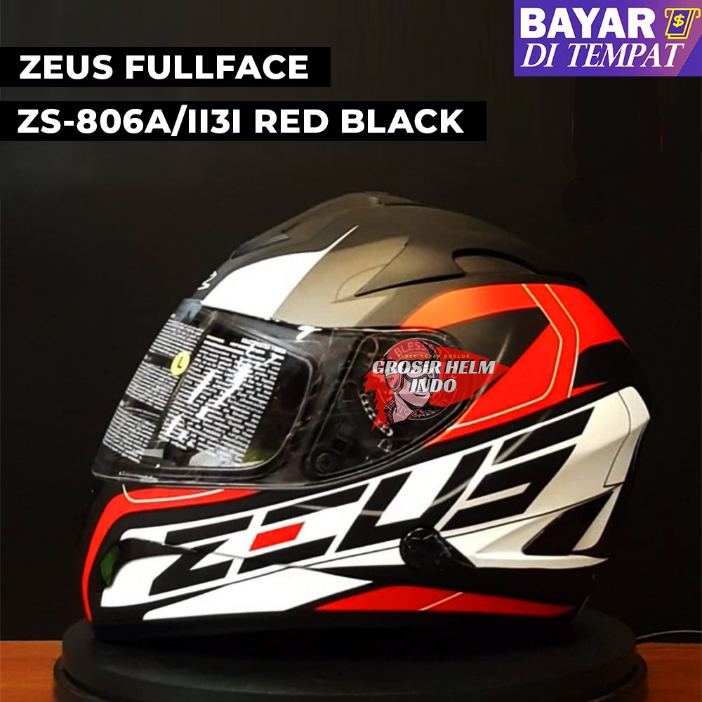 Jual HELM ZEUS ZS806 Z806 ORIGINAL HELM ZEUS FULLFACE MOTIF ZS 806 MATT ...