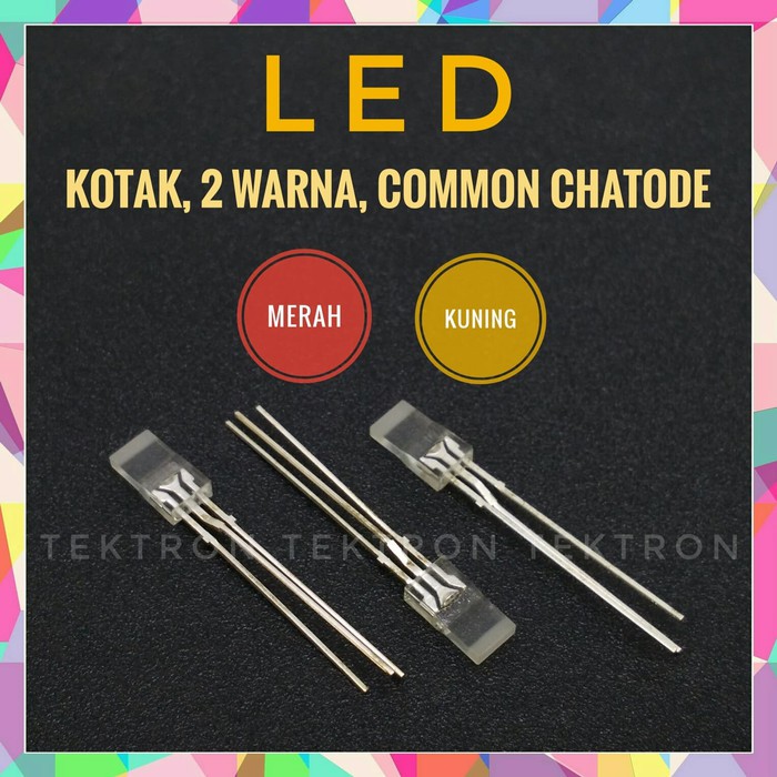 Jual LED kotak 5mm 2 warna merah dan kuning | Shopee Indonesia