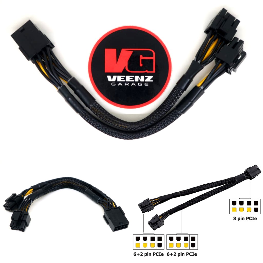 Jual Kabel Power PCIE Splitter 8 PIN To Dual 6+2 PIN Premium VGA GPU ...
