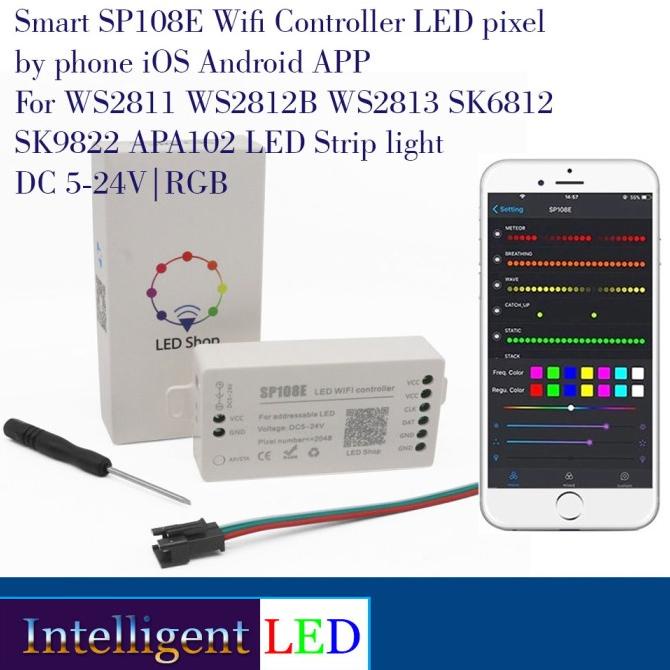 Jual Smart SP108E Wifi Controller LED pixel For WS2812B SK6812 LED ...