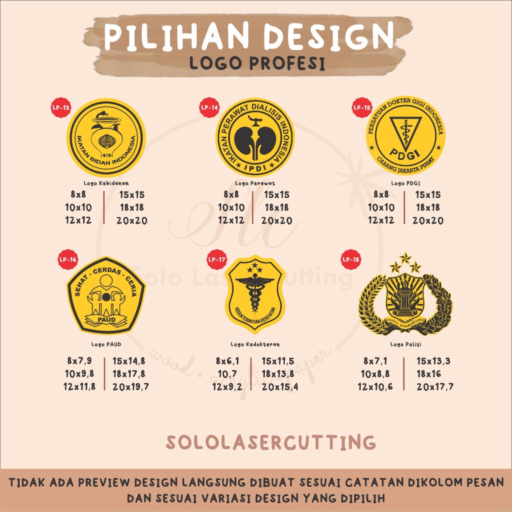 Jual AKRILIK MIRROR EMBLEM LOGO PROFESI LOGO KEPOLISIAN TNI AD LAMBANG ...