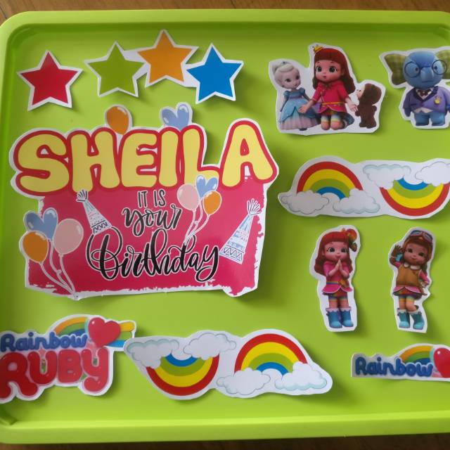 Jual Cake Topper rainbow rubby Hiasan Roti #01 | Shopee Indonesia