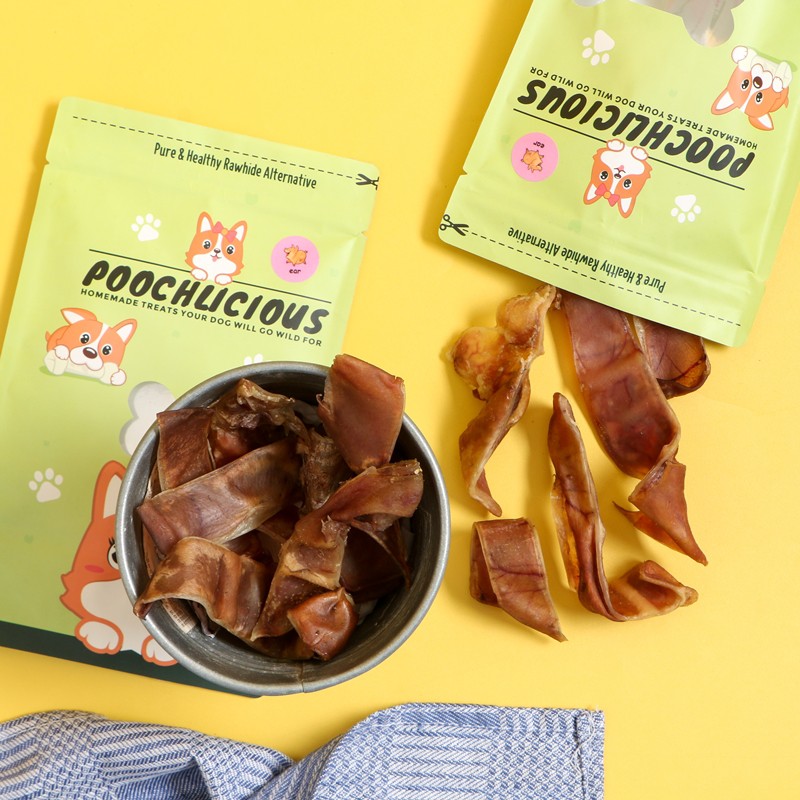 Jual Poochlicious Pig Ear Stripes / Pig Ear / Kuping Babi / Dog Snack ...