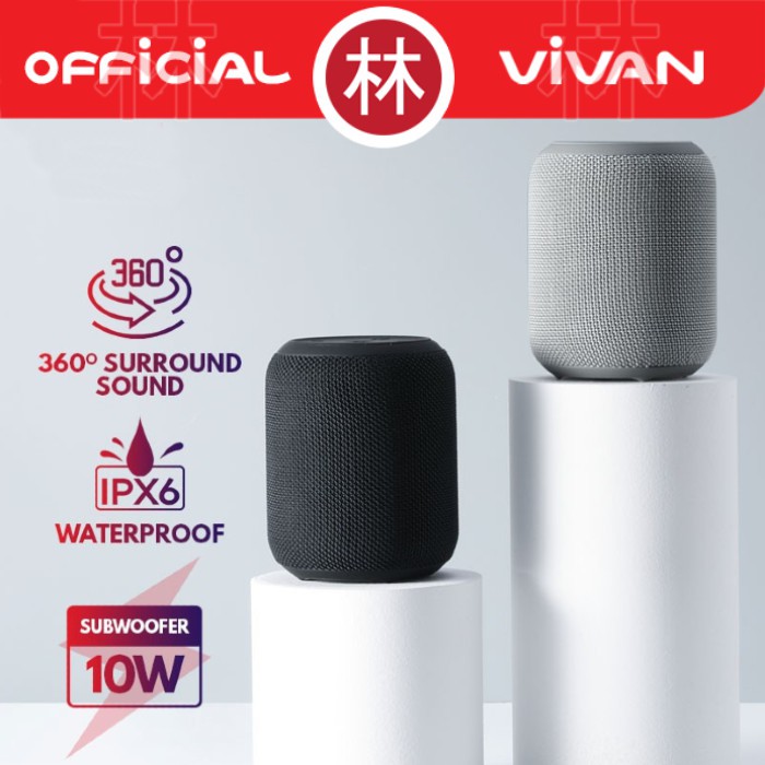 Jual Vivan VS12 360° Surround Sound IP6X Waterproof Speaker Bluetooth 5 ...
