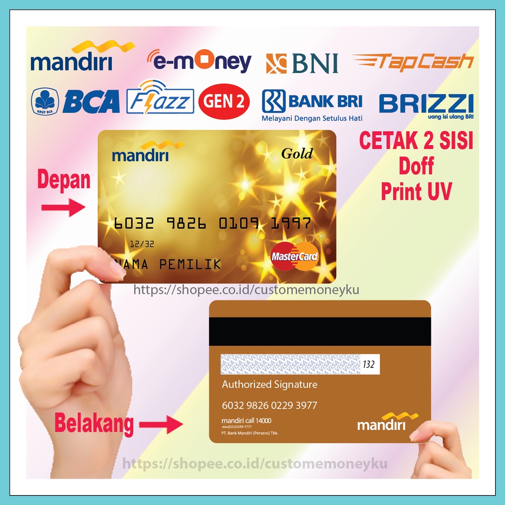 Jual KARTU EMONEY DESIGN CUSTOM GOLD STAR CARD ETOLL EMONEY MANDIRI ...