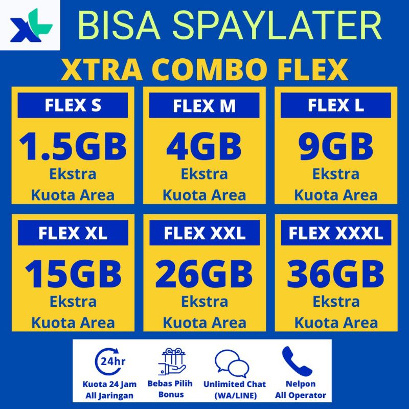 Jual XL Combo flex Lite 5GB 9GB 15GB 30GB 60GB | Shopee Indonesia