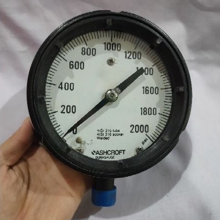 Jual Pressure Gauge 4.5 Inch X 2000 PSI, ASHCROFT Duragauge - Manometer ...