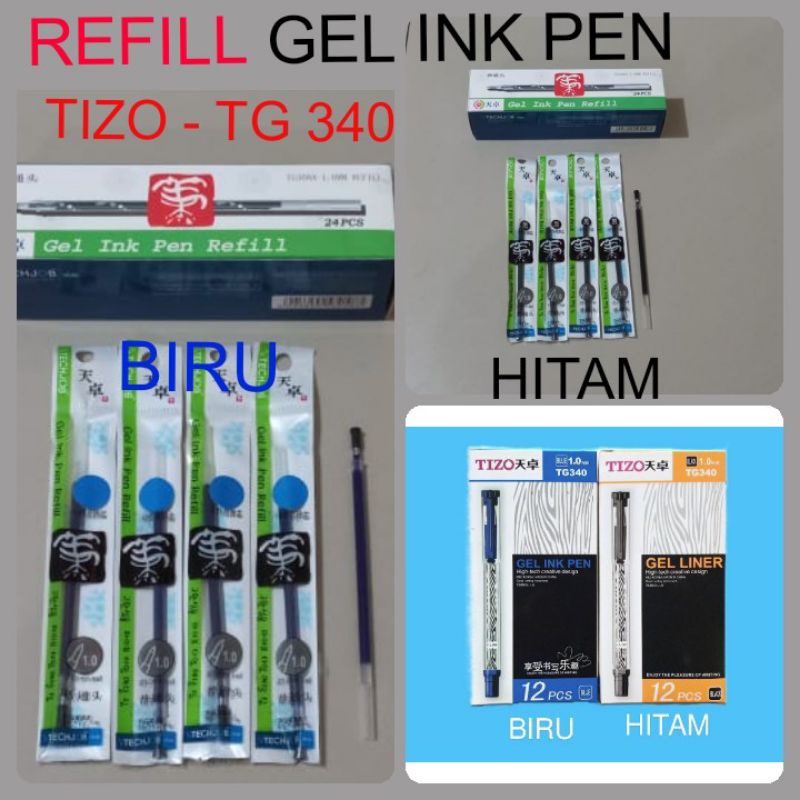 Jual REFILL GEL INK PEN TIZO / ISI ULANG PUL PEN TIZO TG-340 1.0 mm ...