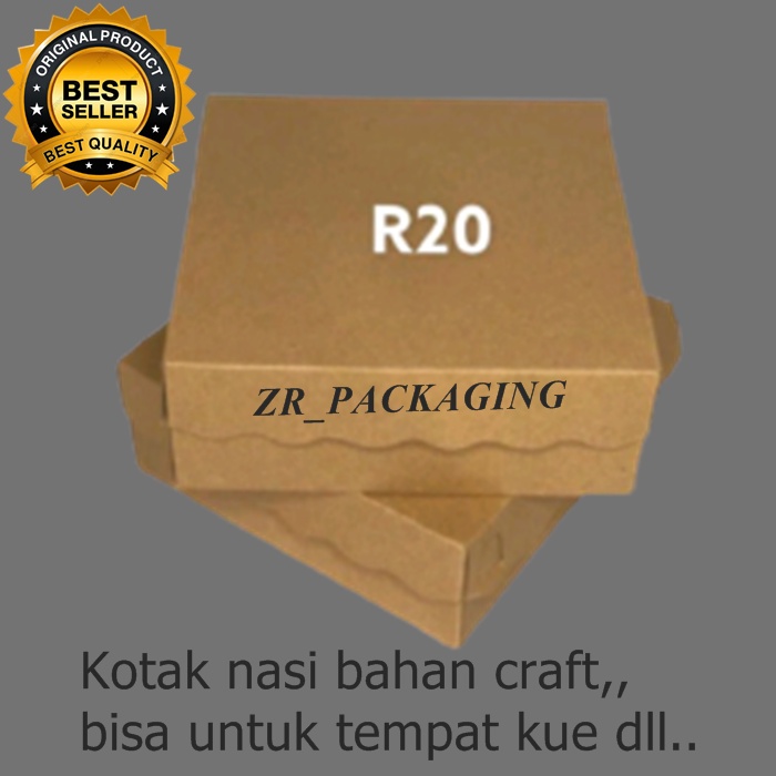 Jual Kotak nasi kraft/kardus kue/ bok kardus 20x20 murah/box nasi kraf ...