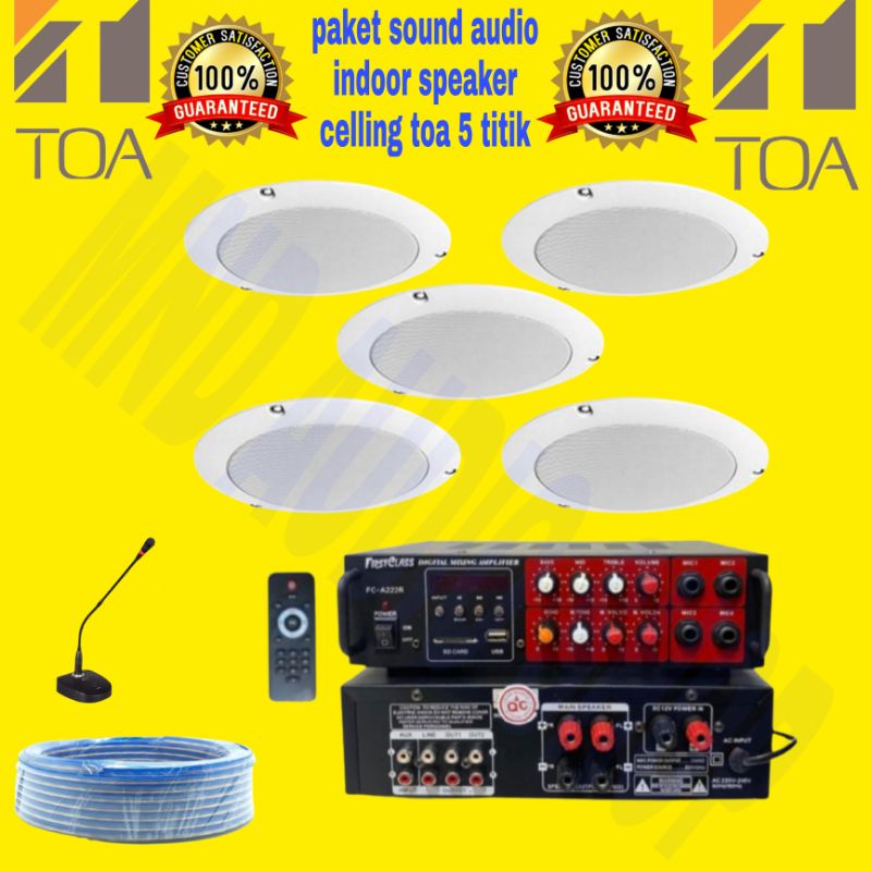 Jual PAKET SOUND SPEAKER CELLING TOA INDOOR 5TITIK | Shopee Indonesia