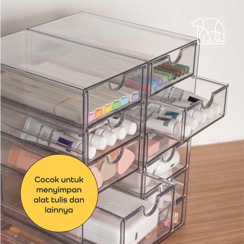 Jual 【IKONE】MAKI Organizer Box Snacks Rak Laci Bening Compact Rack ...