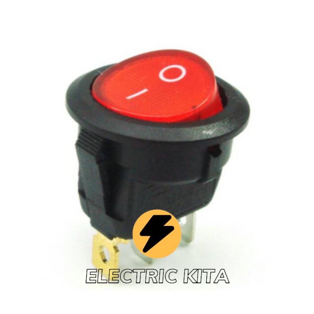 Jual Rocker Switch/Saklar Switch bulat 3 pin (on -off + Lampu) | Shopee ...