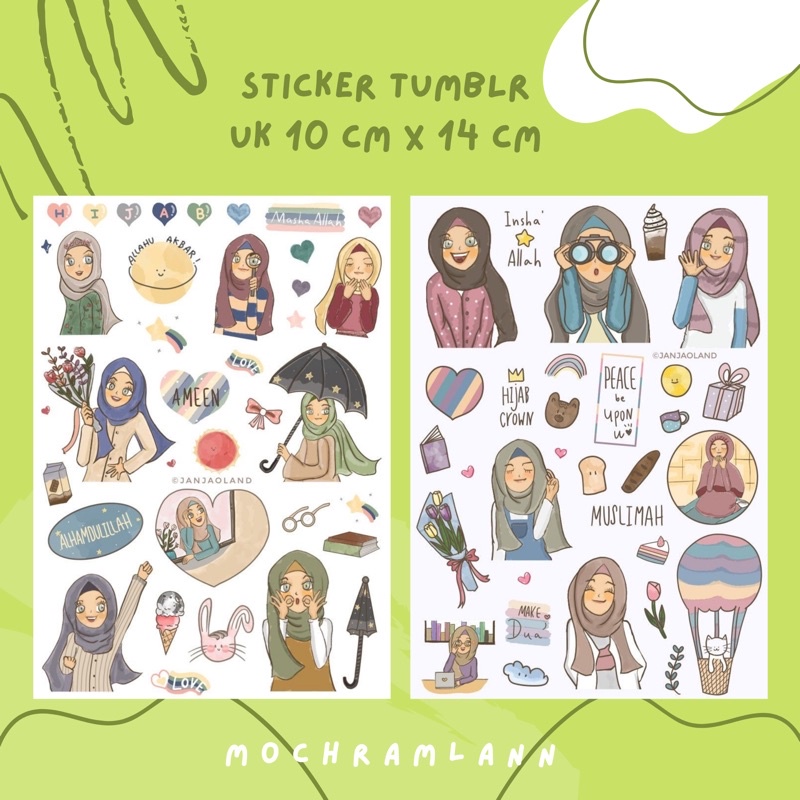 Jual HIJAB GIRL STICKER / STIKER JURNAL / STIKER CASE HP / STIKER ...