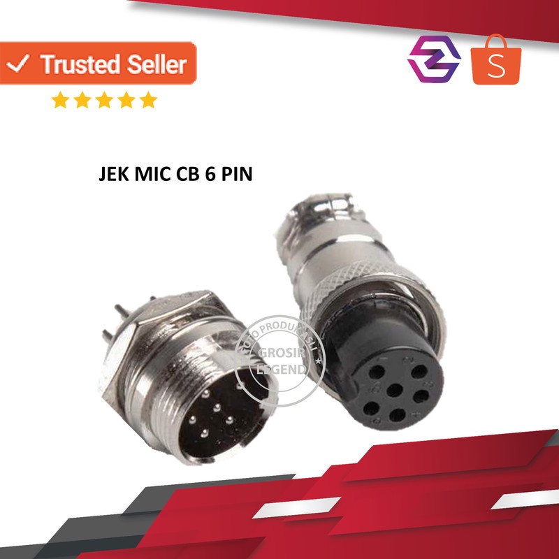 Jual Connector konektor Jack jak jek mic cb 6 pin besi | Shopee Indonesia