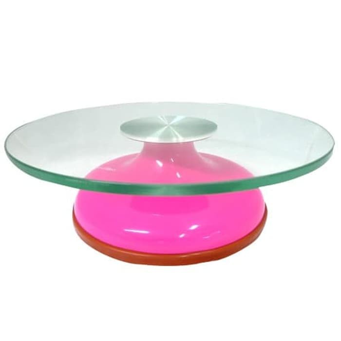 Jual DAPUR4519 Meja Putar Kue meja hias kue lazy susan - Glass Display ...