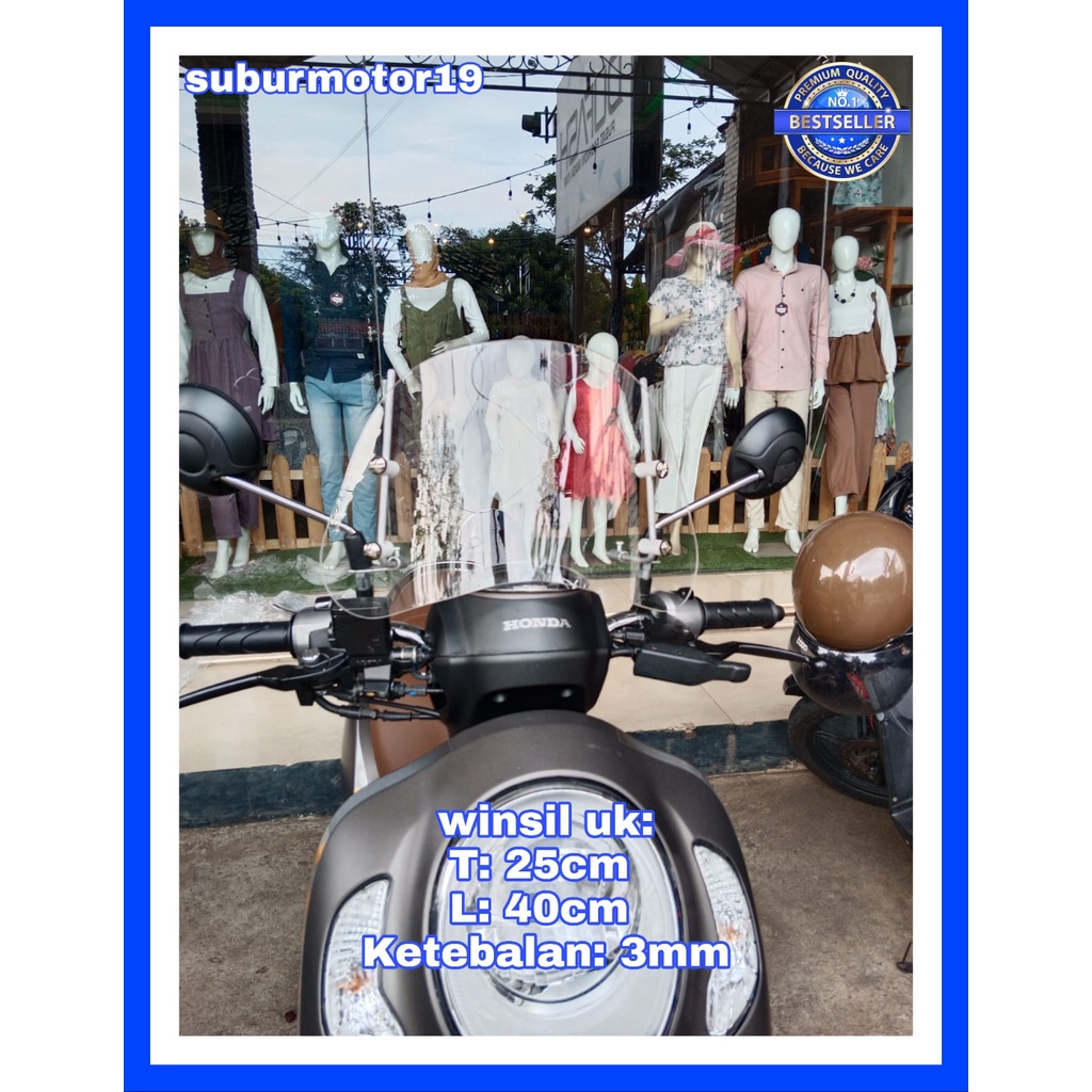 Jual Windshield Universal Windshield Appel Motor Matic Kaca Depan Visor ...