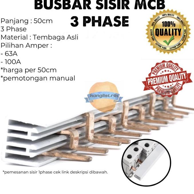 Jual BUSBAR SISIR MCB 3 PHASE SISIR MCB 3P 63A 100A | Shopee Indonesia