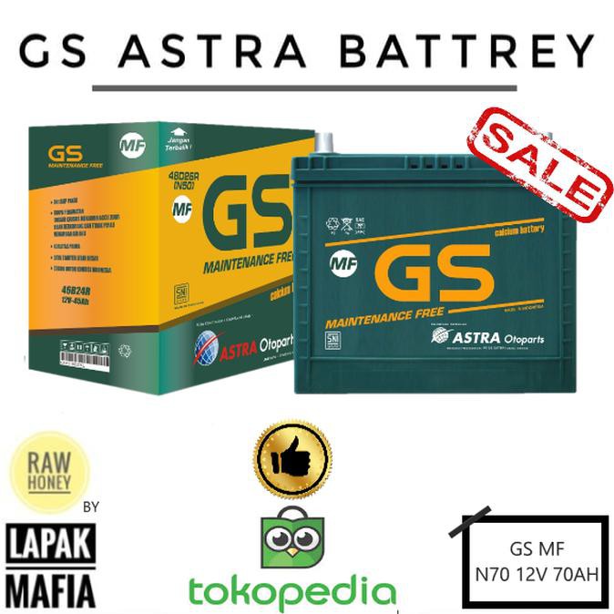 Jual ACCU AKI MOBIL GS ASTRA MF N70 12V 70AH HARGA GROSIR | Shopee ...