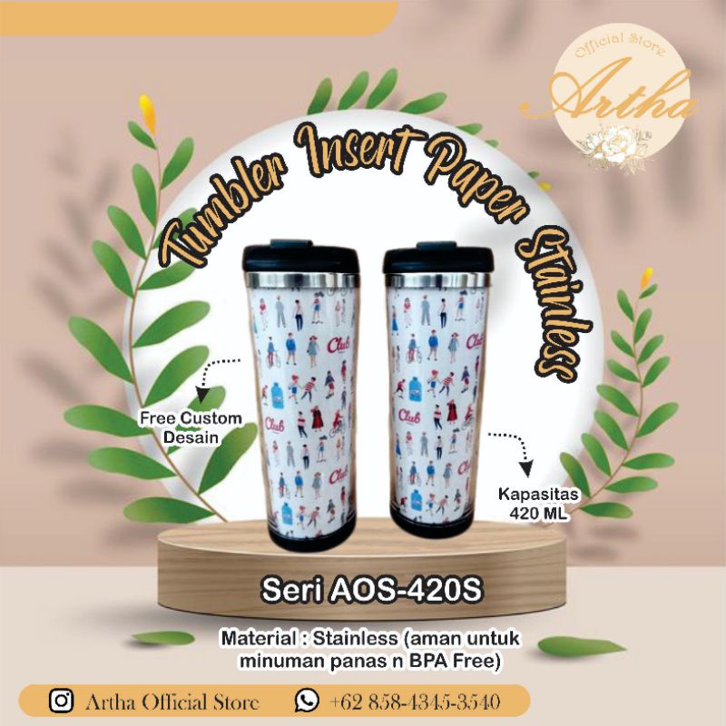 Jual TUMBLER INSERT PAPER STAINLESS | TUMBLER TERMOS MURAH FREE CUSTOM ...