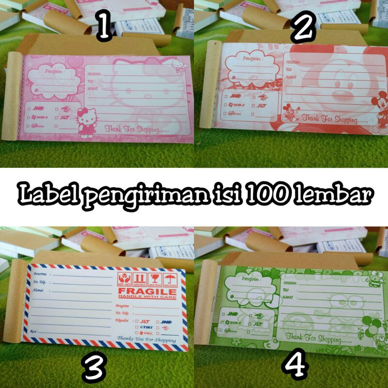 Jual Label pengiriman paket isi 100 lembar kertas pengiriman alamat ...
