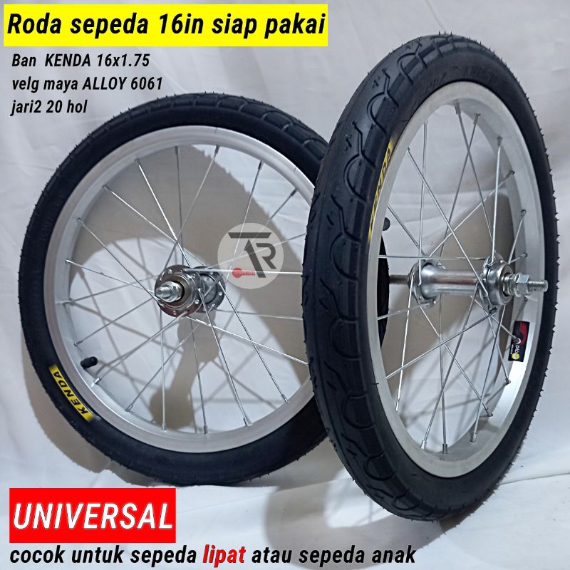 Jual Roda sepeda 16in lengkap / roda sepeda 16 x 1.75 KENDA untuk ...