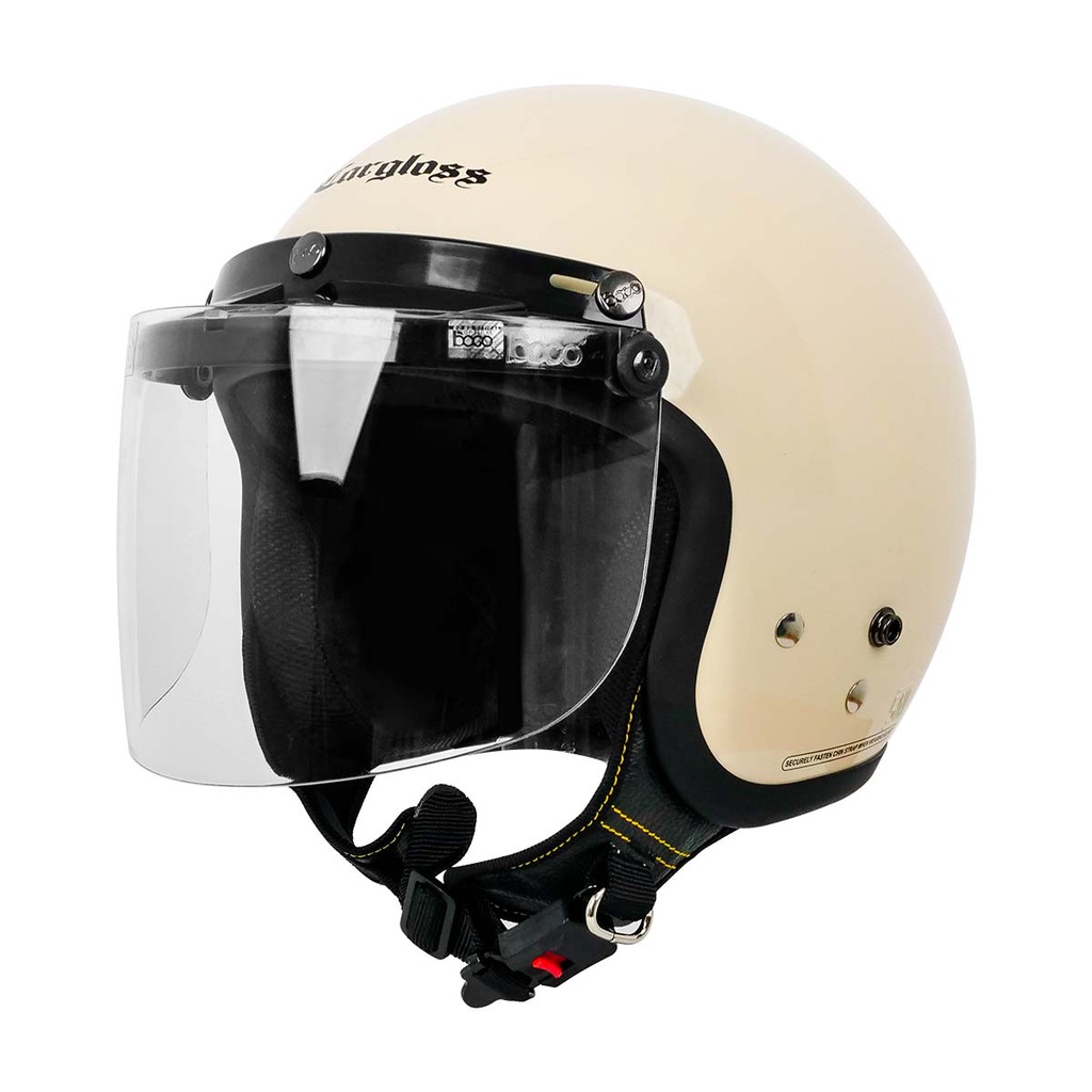 Jual Cargloss CFM Retro Visor Flat Clear Helm Half Face - Avorio Naide ...