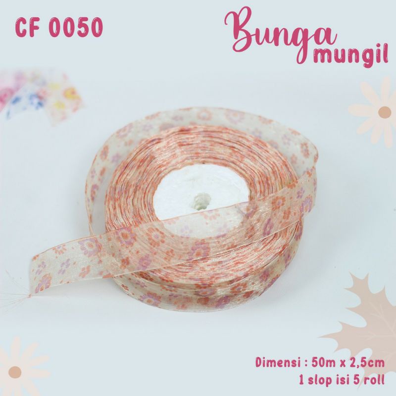 Jual (5 meter)Organdi Motif Bunga Mungil CF0050 - 6 Pilihan Warna ...