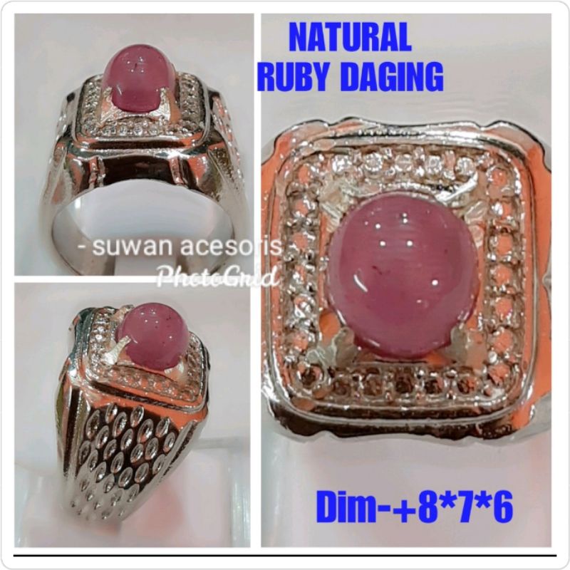 Jual NATURAL BATU PERMATA RUBY DAGING B42 | Shopee Indonesia