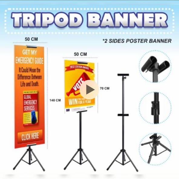 Jual tripod banner 2 sisi/ tripod promosi | Shopee Indonesia
